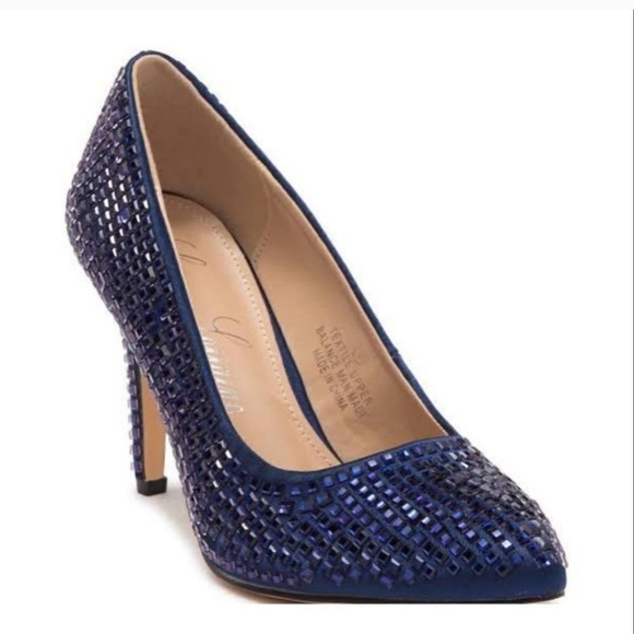 Lauren Lorraine | Shoes | Lauren Lorraine Dazzle Stiletto Heels In Navy ...